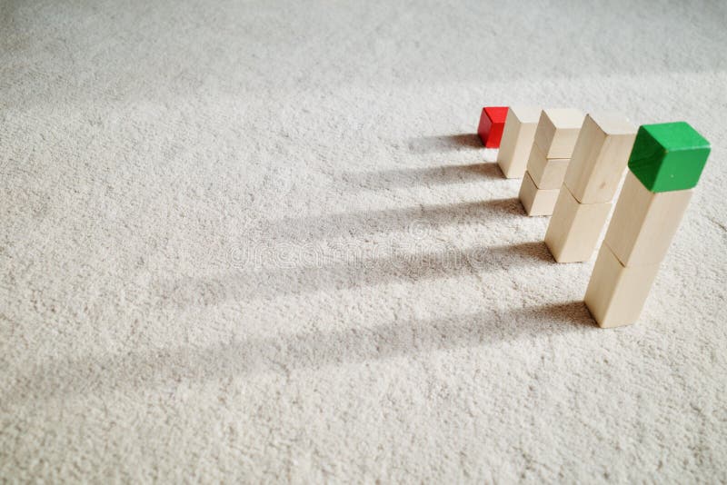 Bar Graph Made by Wooden Bricks and Their Shadows Stock Photo - Image ...