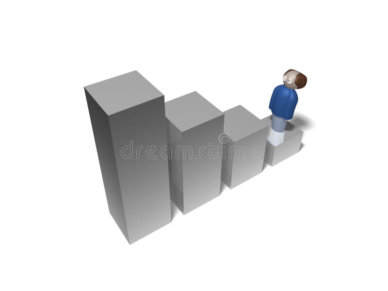 Bar Graph and Man stock illustration. Illustration of balding - 12395103