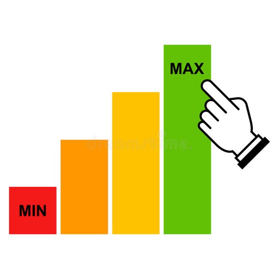 Bar Graph from Minimum To Maximum. Stock Vector - Illustration of icon ...