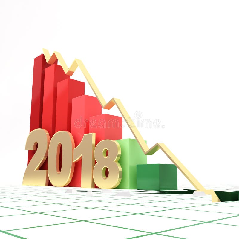 2018 Financal Bar Graph Going Down Stock Illustration - Illustration of ...