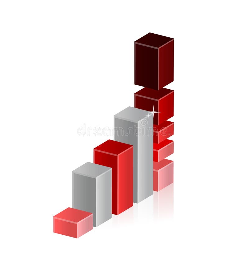 Bar Graph Moving Up To Overload and Crash Stock Illustration ...
