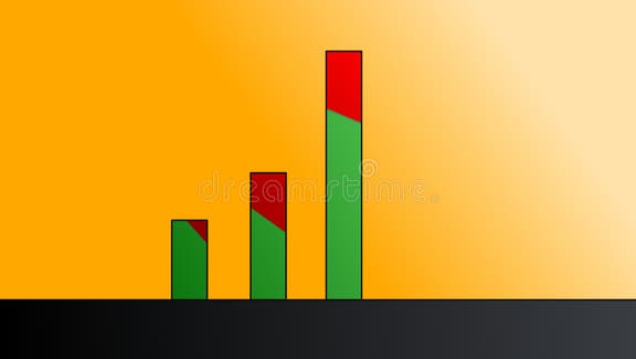 Bar Graph with red areas stock illustration. Illustration of success ...