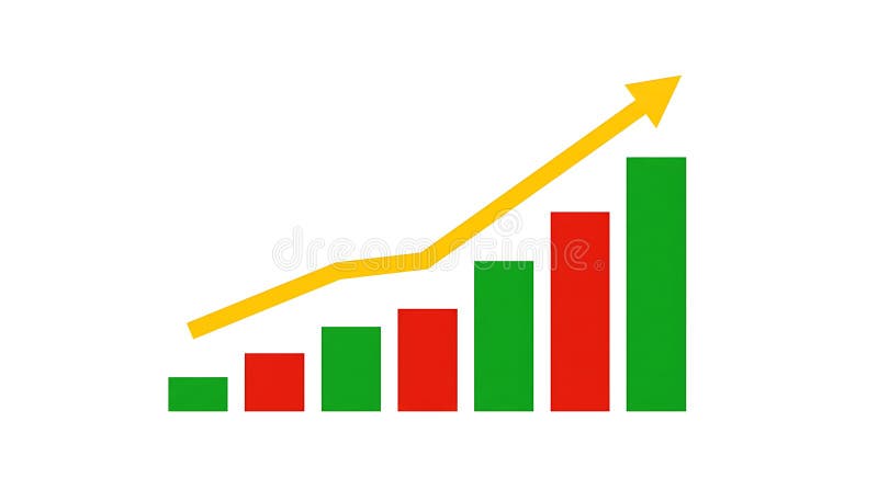 Bar Graph with Red and Green Vertical Bars Arranged in Ascending Order ...