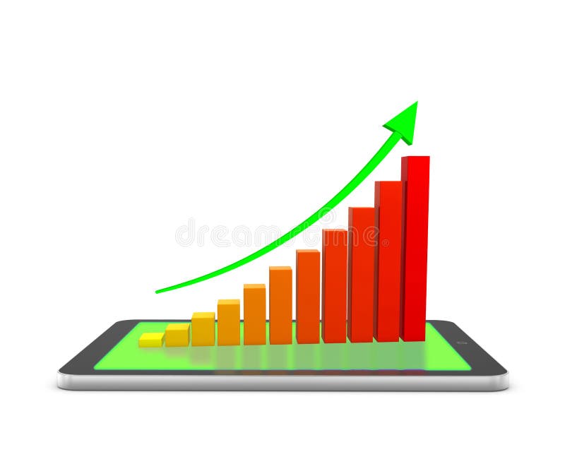 Rising Bar Graph (Red And Green) Stock Vector - Illustration of ...