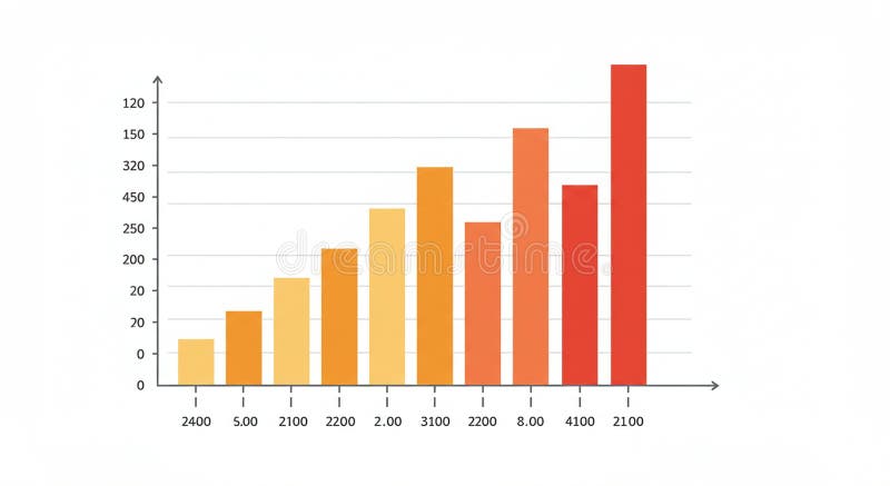 Bar Graph Showing Data with Bars in a Gradient from Light Yellow To ...
