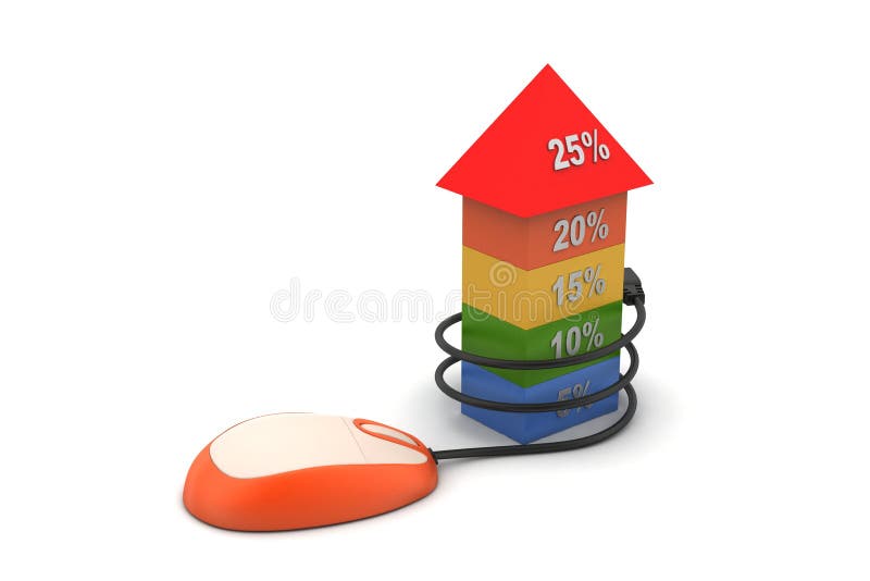 Bar Graph Showing Growth Percentage Connecting with Mouse Stock ...