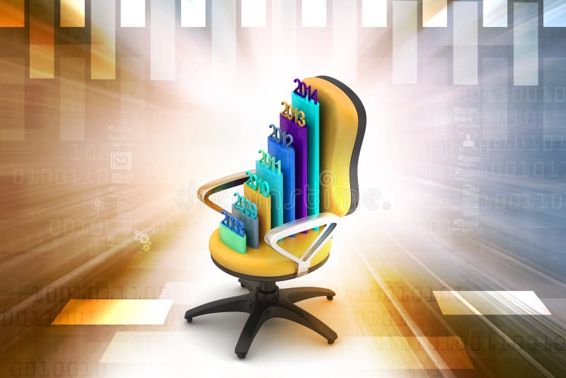Bar Graph Showing a Steady Rise with Years in Chair Stock Illustration ...