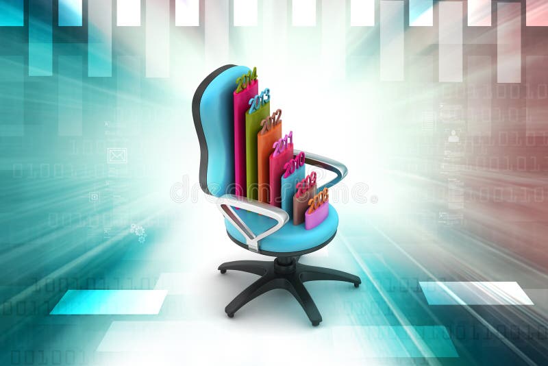 Bar Graph Showing a Steady Rise with Years in Chair Stock Illustration ...
