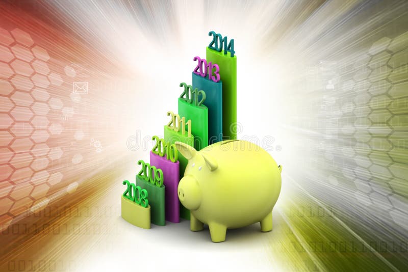 Bar Graph Showing a Steady Rise with Years Stock Illustration ...