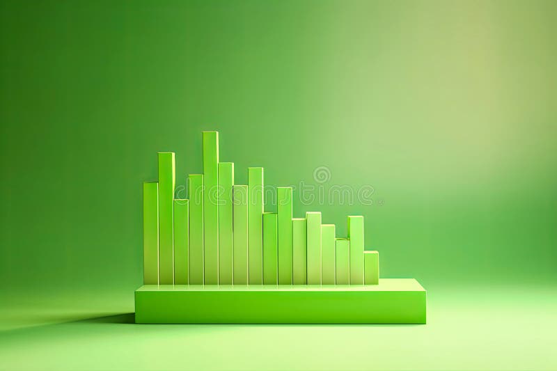 Bar Graph Strategy Concept on Green Pastel Background Stock Photo ...