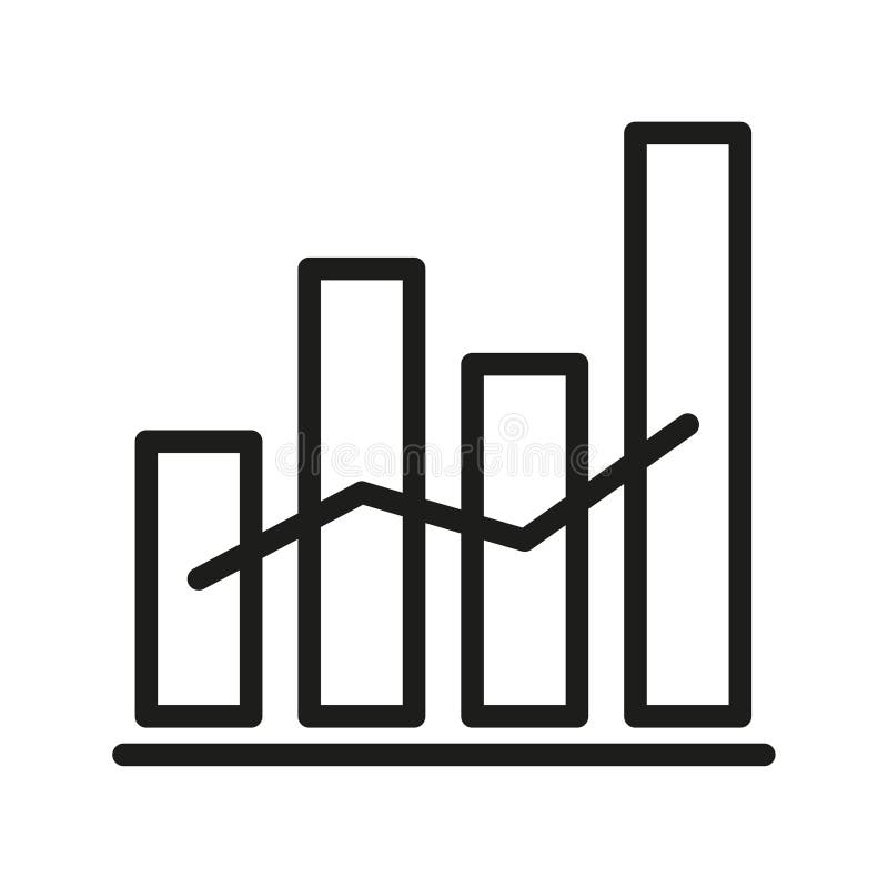 Bar Graph with Trend Line. Business Data Analysis. Growth Statistics ...