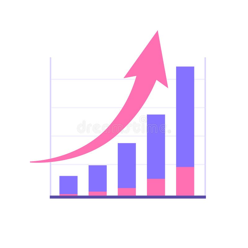 Bar graph up stock vector. Illustration of performance - 219177270