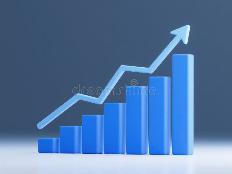 A Bar Graph with an Upward-trending Line, Indicating Growth or Progress ...