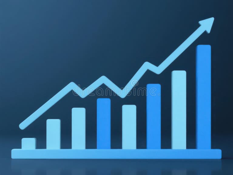 A Bar Graph with an Upward-trending Line, Indicating Growth or Progress ...