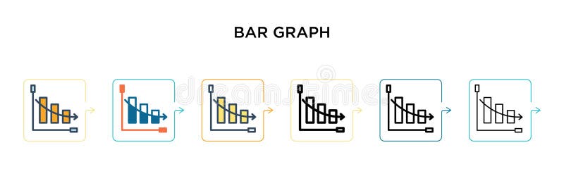 Bar Graph Vector Icon in 6 Different Modern Styles. Black, Two Colored ...