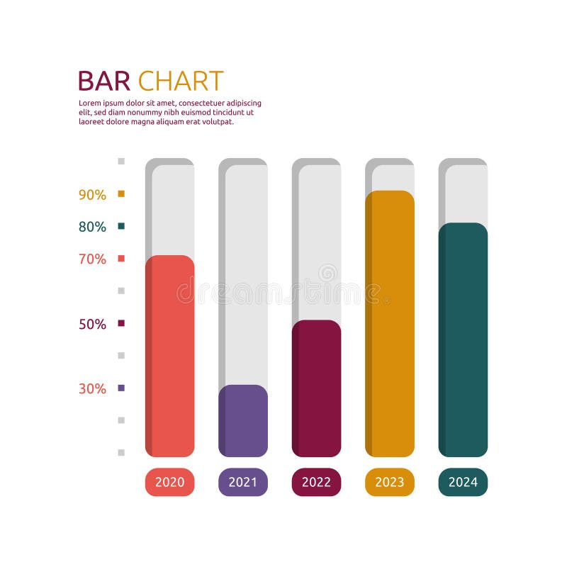 Bar Graphic Chart Statistic Data Infographic Template Stock Vector ...