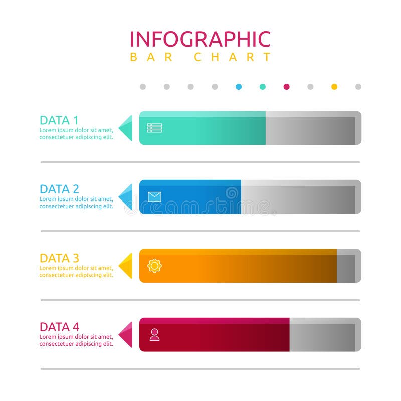 Bar Graphic Chart Statistic Data Infographic Template Stock Vector ...