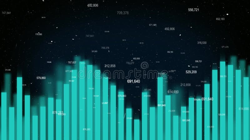 Bar Graphs and Changing Numbers in Outer Space. Stock Video - Video of ...