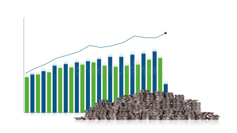 Bar Graphs and Line Graphs and Piles of Coins. Stock Video - Video of ...