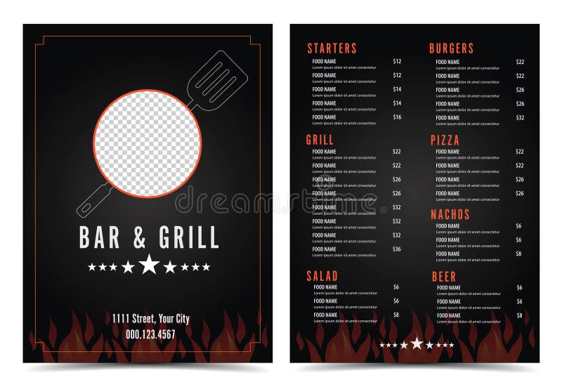 Restaurant Red Menu Template Wood Texture Stock Vector - Illustration ...