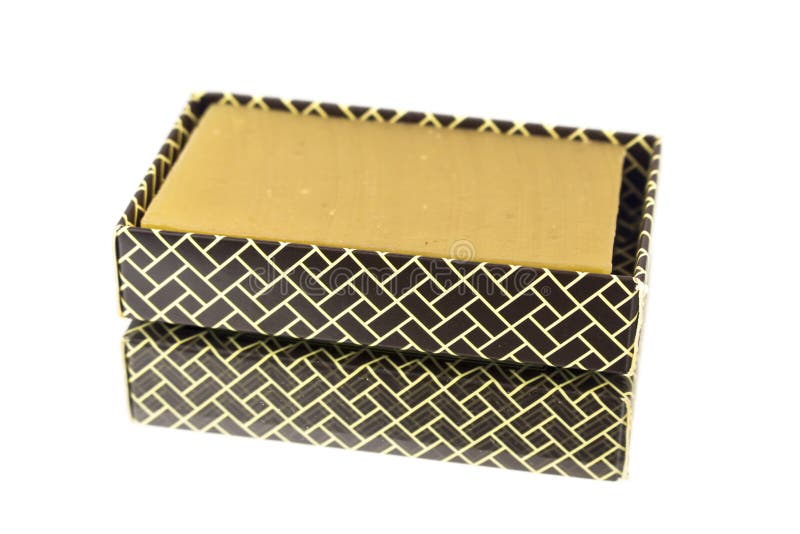 Bar of Handmade Soap in Rectangular Shape in Decorative Packaging Stock ...