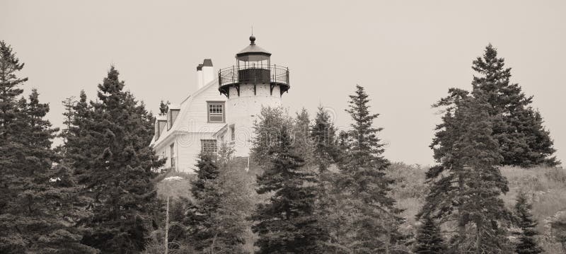Bar Harbor Light House stock image. Image of water, building - 26316255