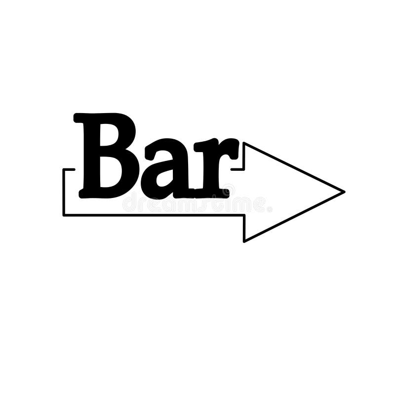 Bar Icon Arrow Pointer Illustration Line. Vector Stock Vector ...