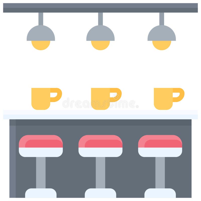 Bar Icon, Coffee Shop Related Vector Stock Vector - Illustration of ...