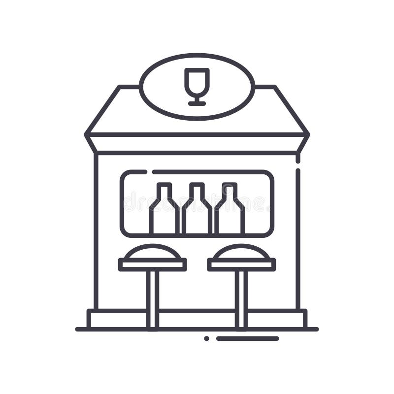 Bar Icon, Linear Isolated Illustration, Thin Line Vector, Web Design ...