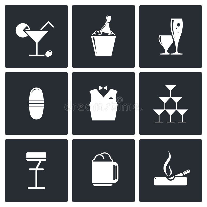 Wine Vector Icons Set On Gray Stock Vector Illustration Of Food