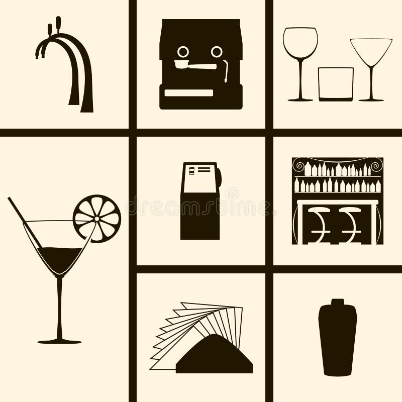 Bar Icons stock illustration. Illustration of restaurant - 49031511