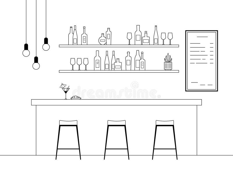 Sketch Design Counter Bar Stock Illustrations – 246 Sketch Design ...