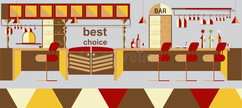 Bar Interior Vector Illustration Stock Vector - Illustration of ...