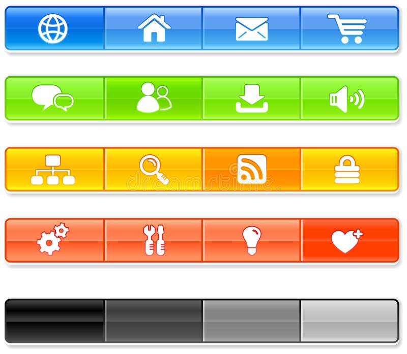 Bar Internet Icons stock illustration. Illustration of computer - 13004706