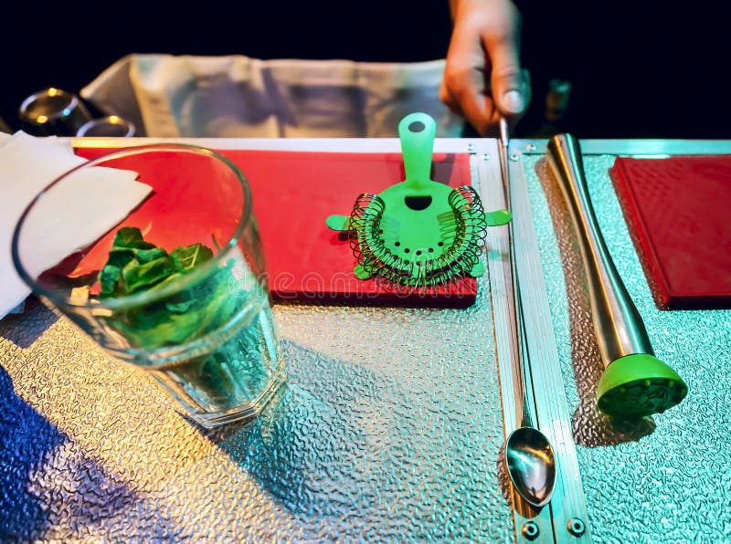 Bar inventory stock image. Image of spoon, hand, bartender - 32471945