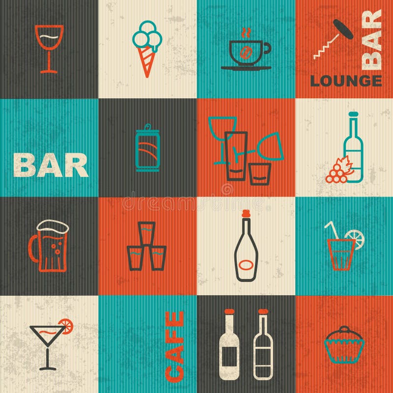 Set of Vector Flat Food Illustration. Breakfast Multicolor Icons Stock ...