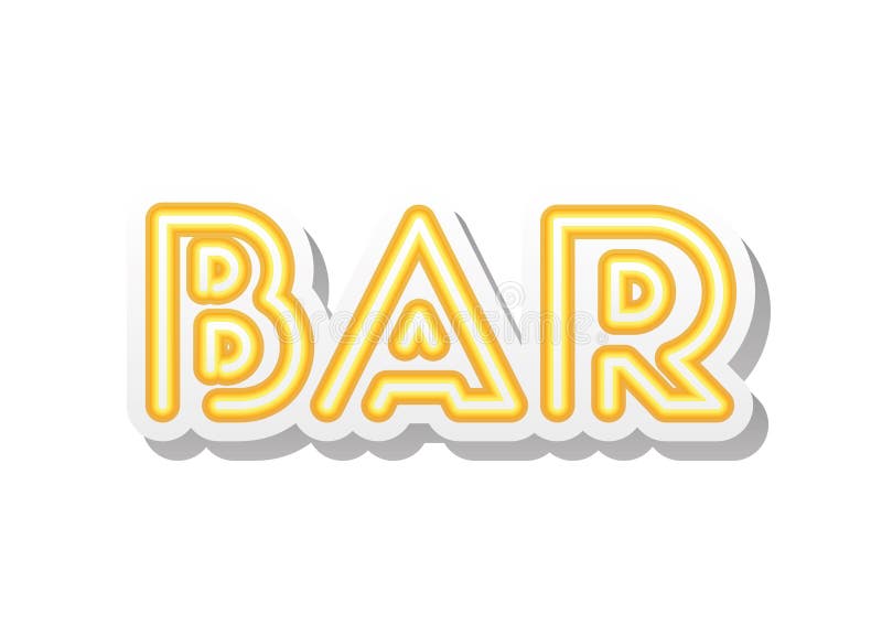 Bar lettering in neon font stock vector. Illustration of vector - 202866432