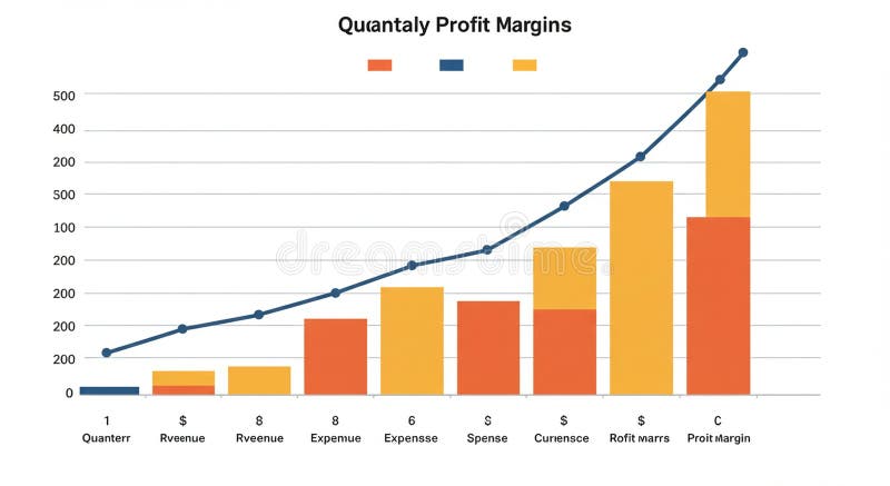 Bar and Line Graph Depicting Financial Data Labeled "Quantaly Profit ...