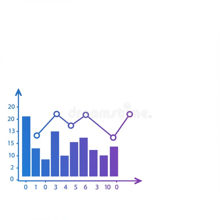 Bar and Line Graph Featuring Data Points on Both Axes. Vertical Axis ...