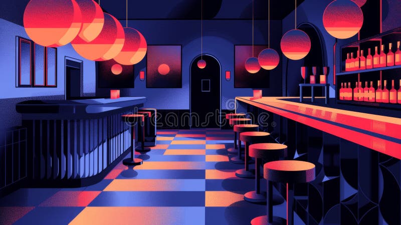 A Bar with a Lot of Chairs and Bottles on the Wall, AI Stock Image ...