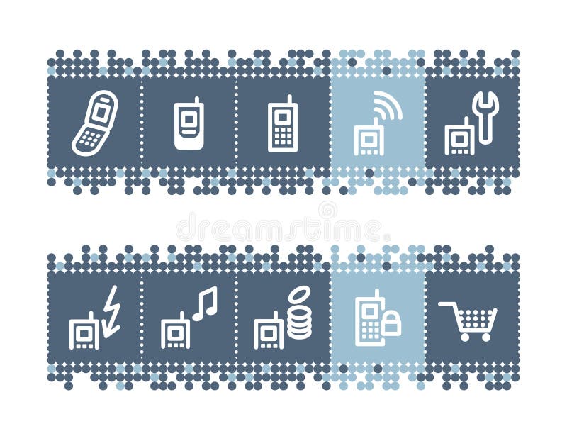 Bar with Mobile Phone Icons Stock Vector - Illustration of internet ...