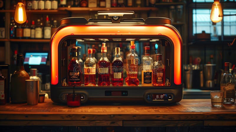 Bar with Multiple Bottles of Liquor Stock Photo - Image of domestic ...