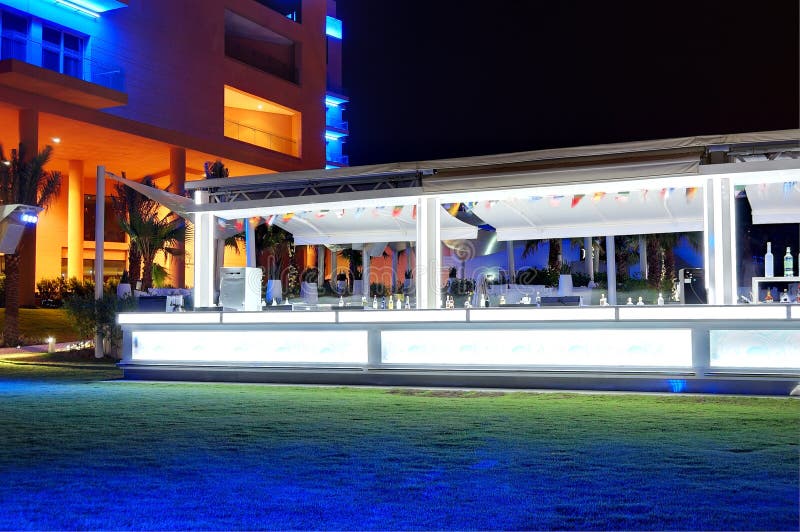 Bar Night Illumination of the Luxury Hotel Stock Image - Image of hotel ...