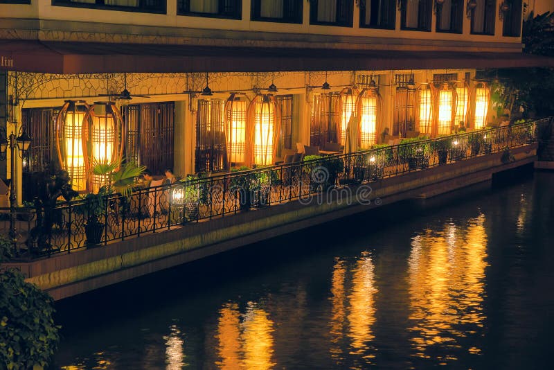 Bar in night stock photo. Image of building, buildings - 34234892