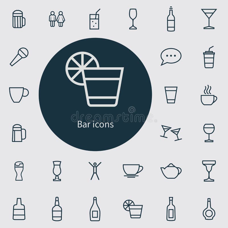 Bar Outline, Thin, Flat, Digital Icon Stock Vector - Illustration of ...