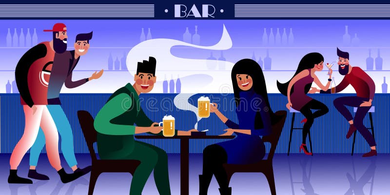 Socialising Bar Stock Illustrations – 32 Socialising Bar Stock ...