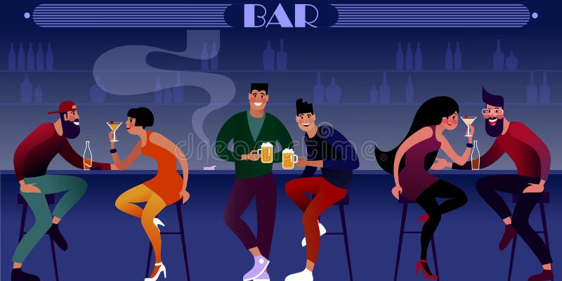 Socialising Bar Stock Illustrations – 32 Socialising Bar Stock ...