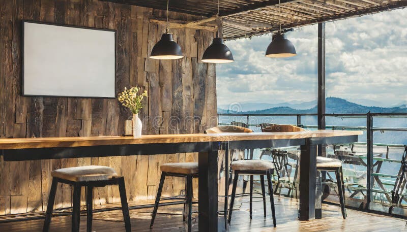 Bar Poster Mockup stock illustration. Illustration of realistic - 305955258