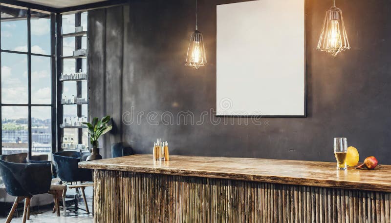 Bar Poster Mockup stock illustration. Illustration of customize - 305955260