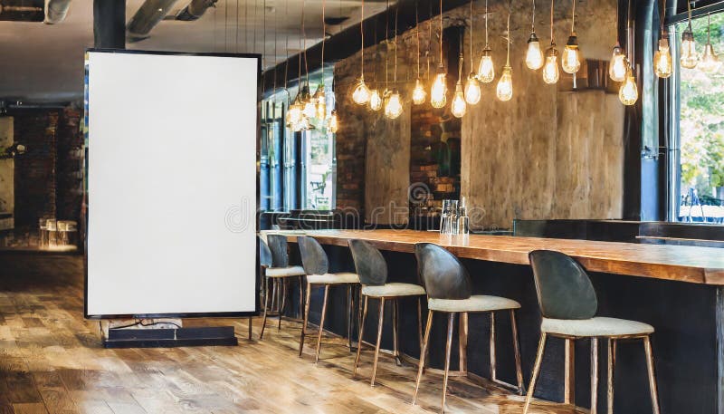 Bar Poster Mockup stock illustration. Illustration of border - 305955264